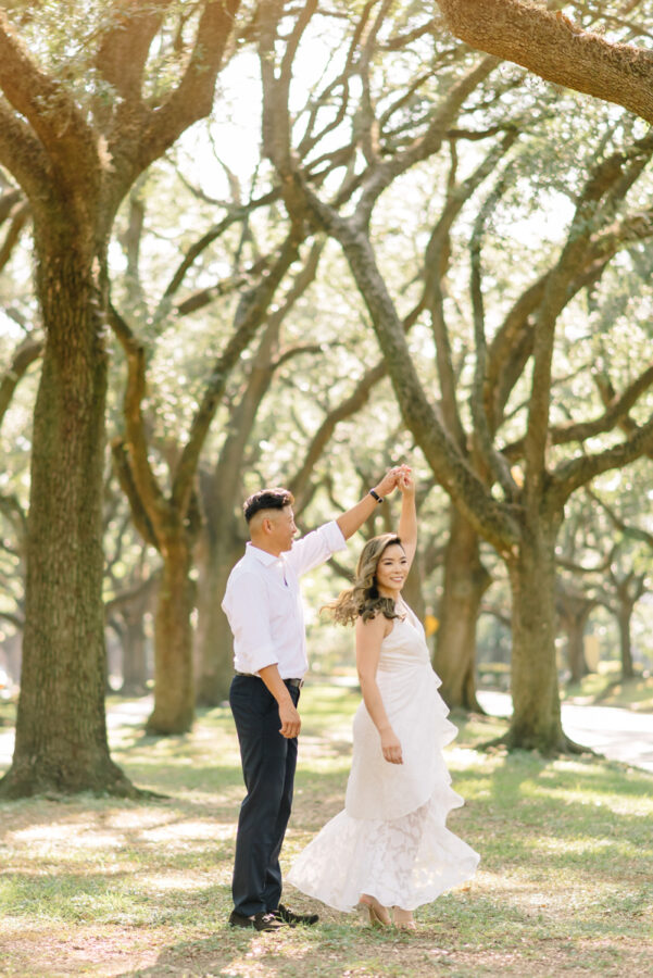 Engagement session at North blvd, St. Thomas University